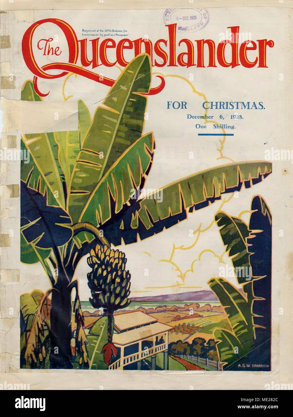 Illustrated front cover from The Queenslander, December 6, 1928 Stock ...