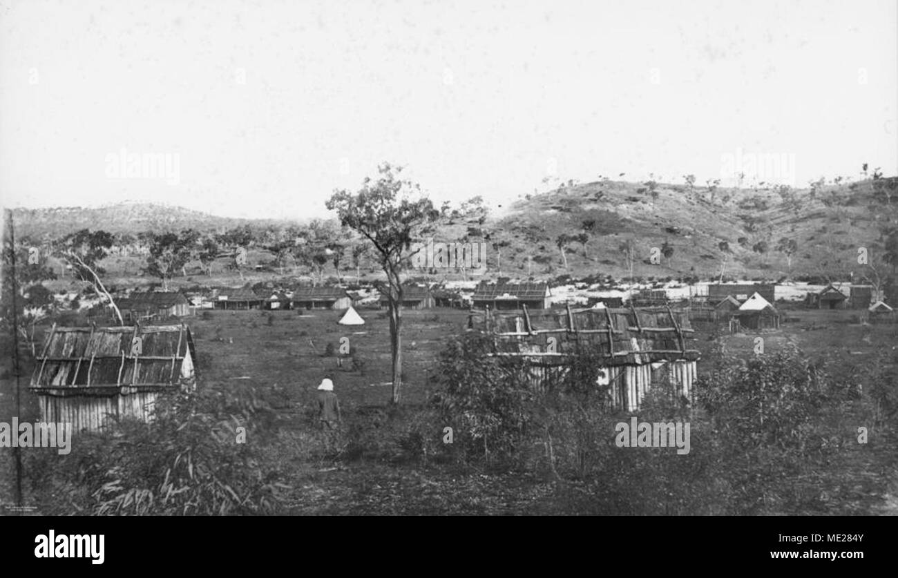 Early gold mining town, ca 1870 Stock Photo - Alamy