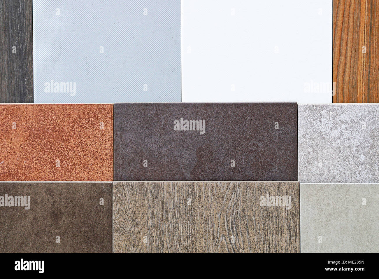 Ceramic tiles in various patterns and earth colors Stock Photo - Alamy