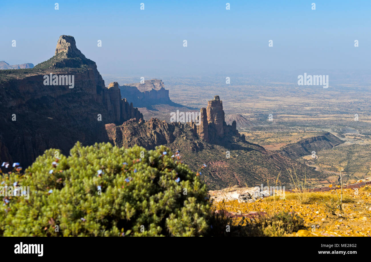 Large African Rift Valley, northern foothills with Koraro rock needles ...