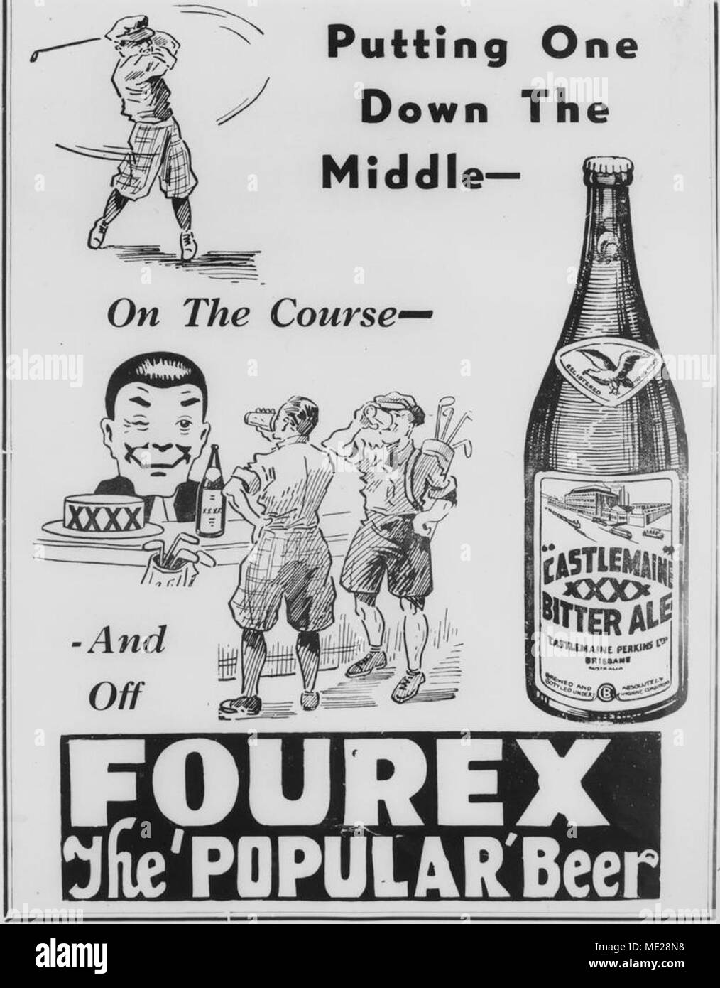 Advertisement for Fourex Beer, 1939 Stock Photo - Alamy