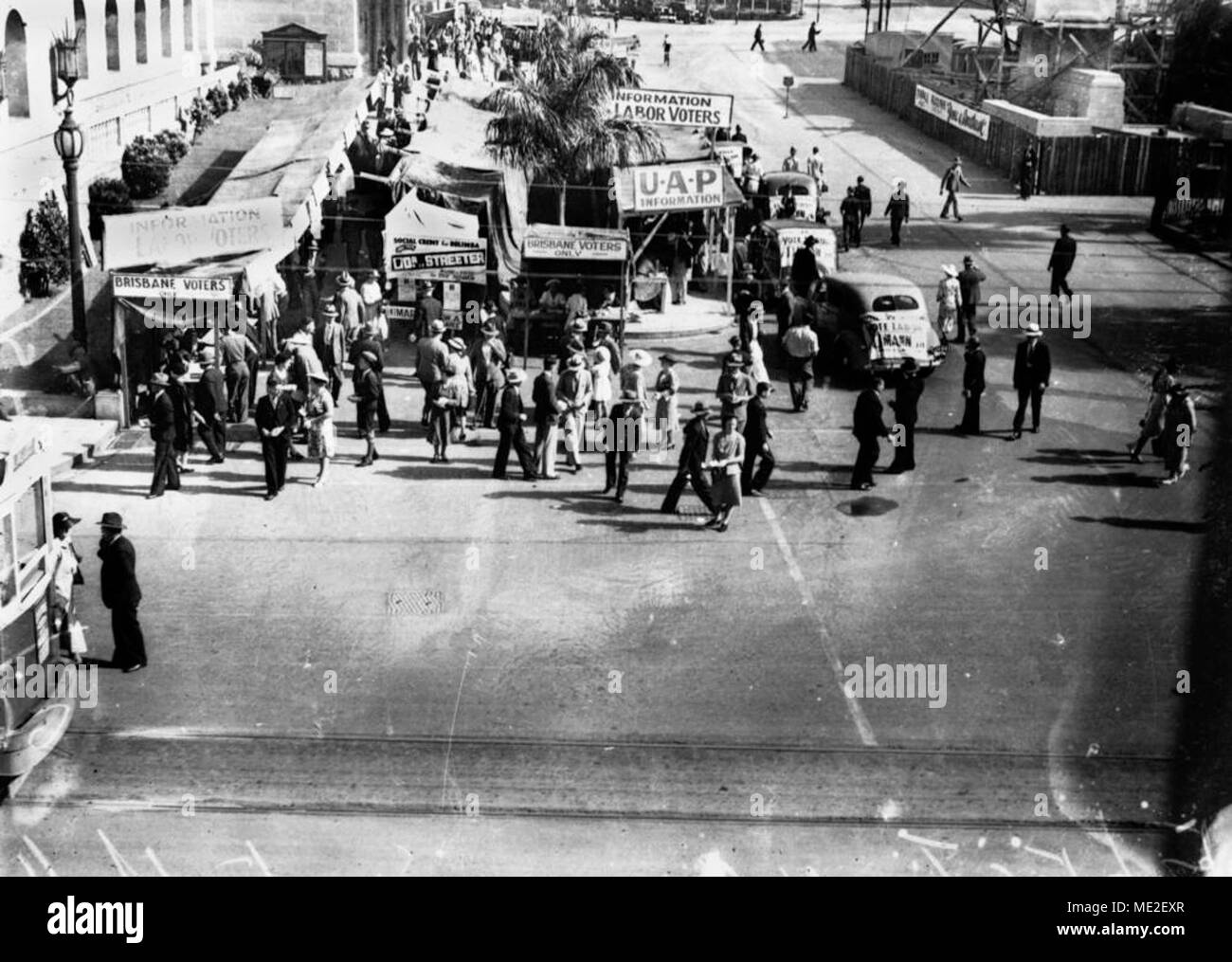 Election day, Brisbane City Hall, 1938 Stock Photo - Alamy