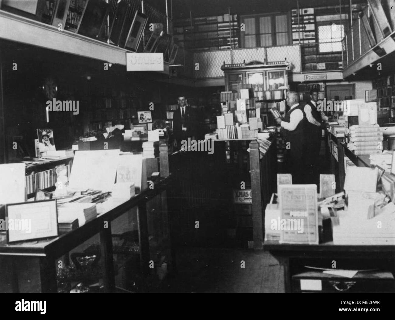 Interior of Epworth House, staff sorting books at the Methodist Stock ...