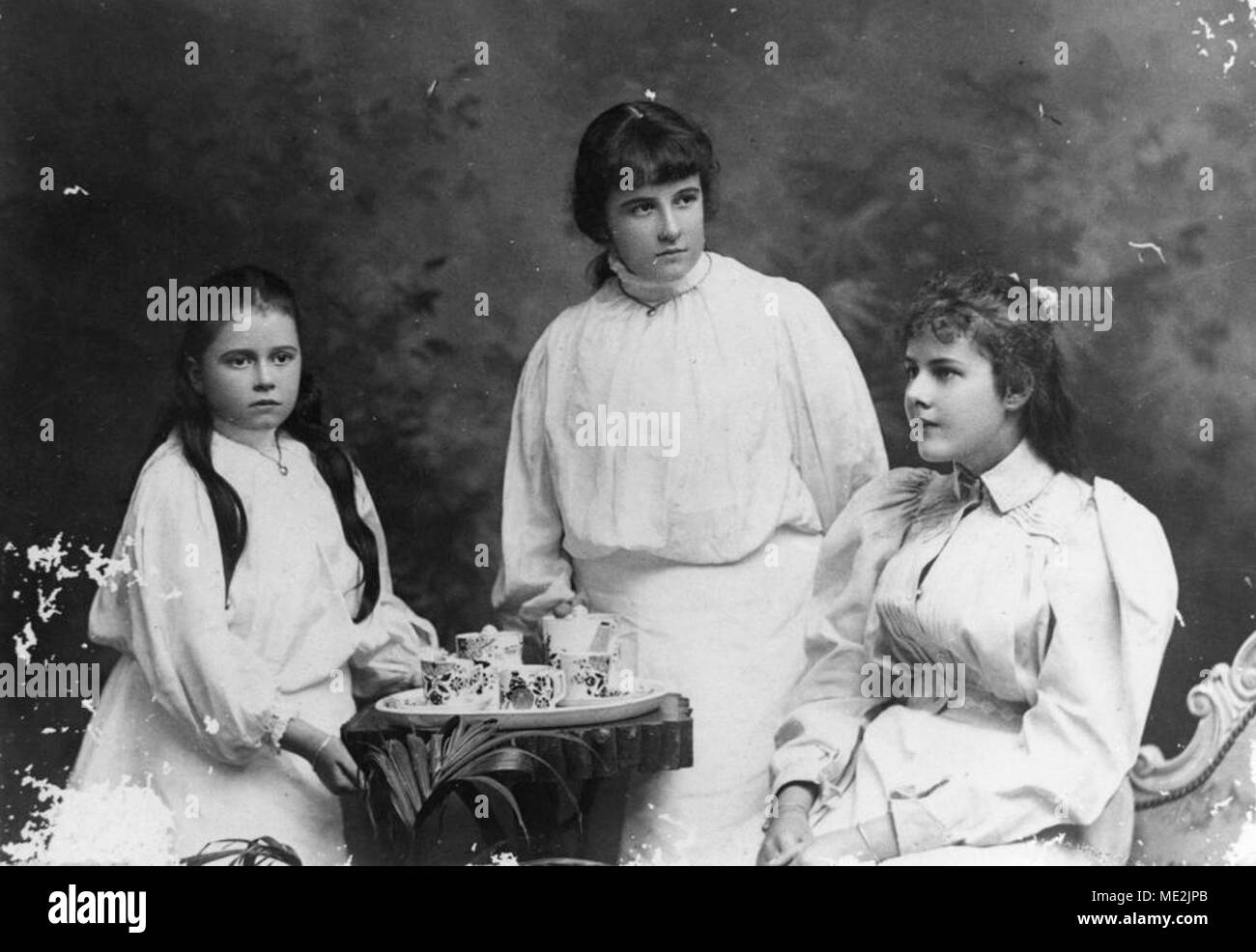 Three young ladies, possibly from the Leslie family, South Brisbane ...
