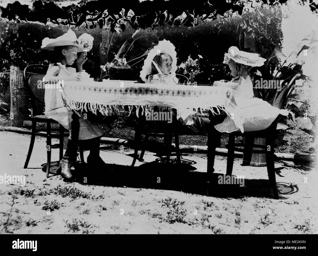 Children's tea party at Marlborough, Queensland, 1900-1910 Stock Photo ...