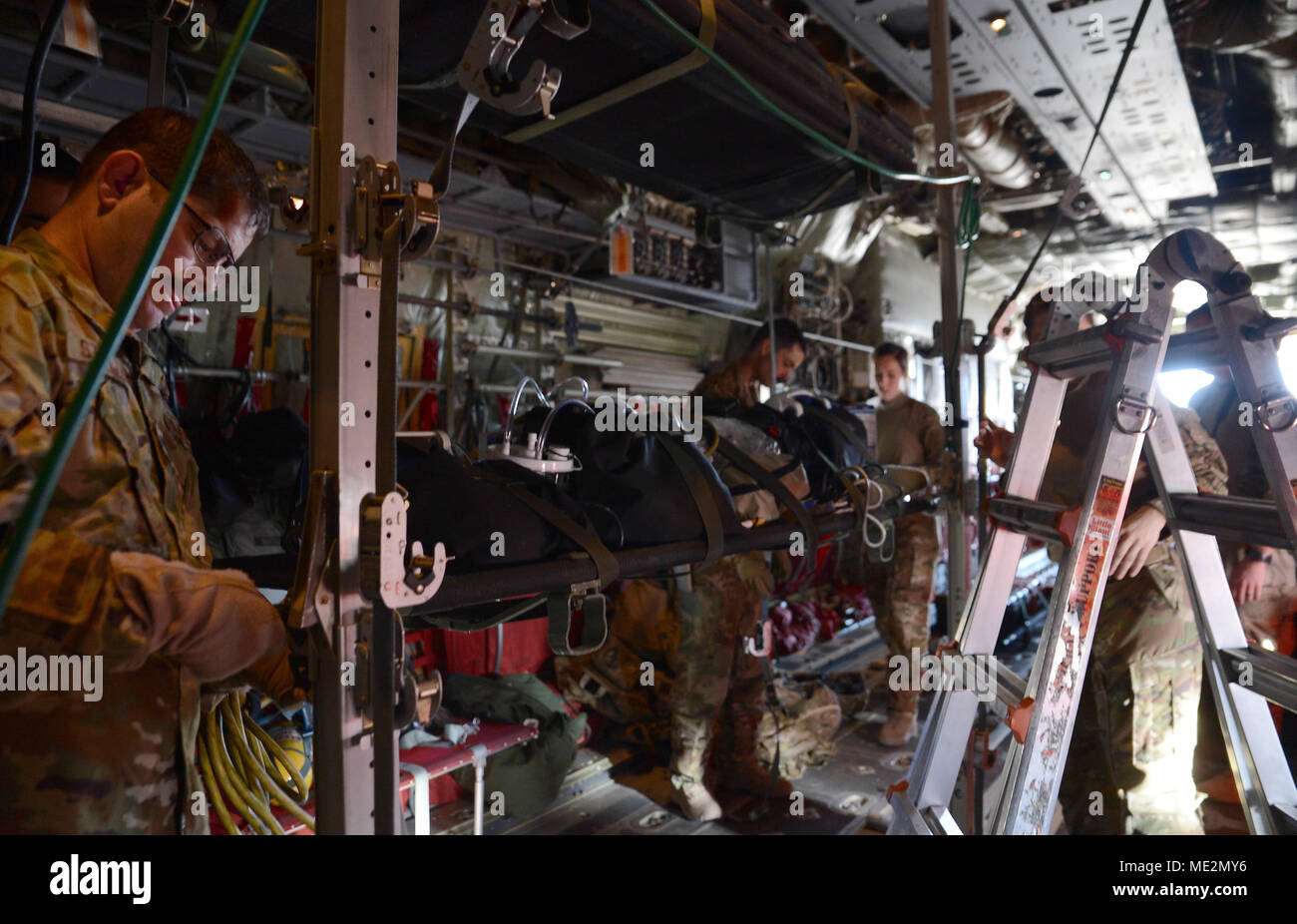 Airmen from the 455th Expeditionary Aeromedical Evacuation Squadron ...