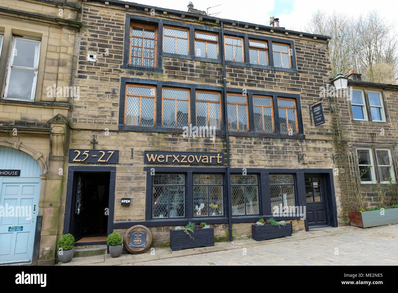 The Main Street in the Village of Haworth, near Bradford, home of the ...