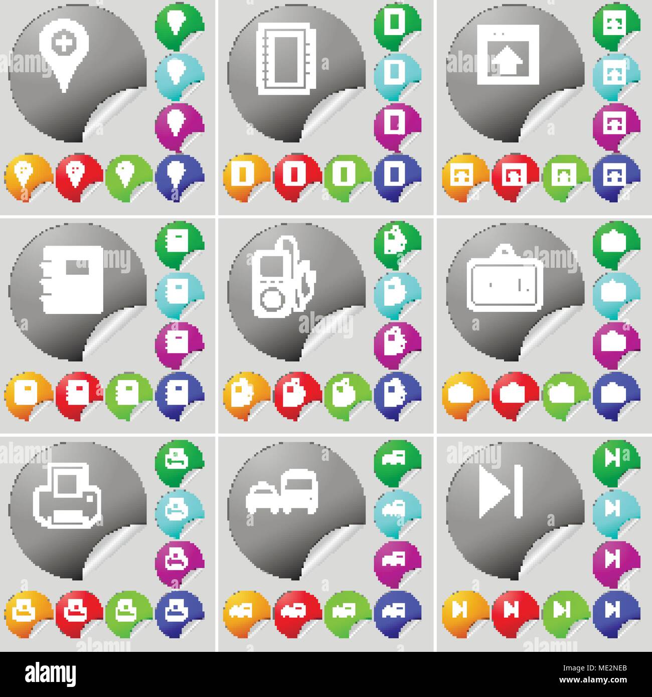 Checkpoint, Notebook, Window, MP3 player, Open, Printer, Transport ...