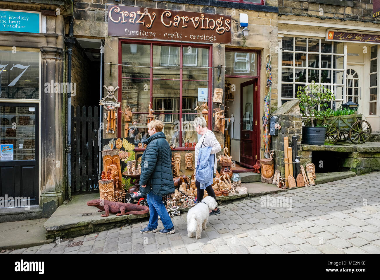 The Main Street in the Village of Haworth, near Bradford, home of the ...