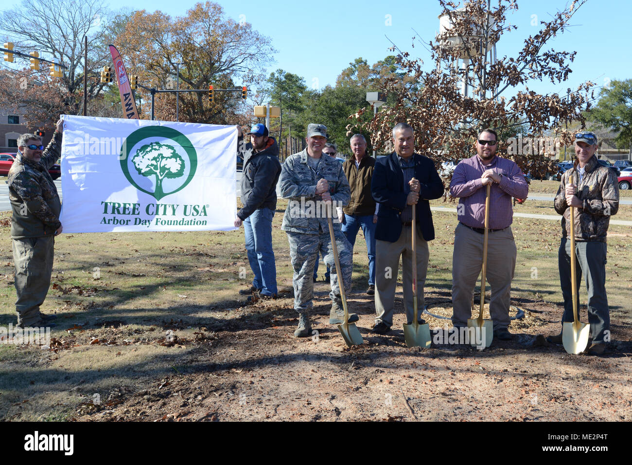 Team Shaw members planted a Cherrybark Oak tree in celebration of Arbor ...