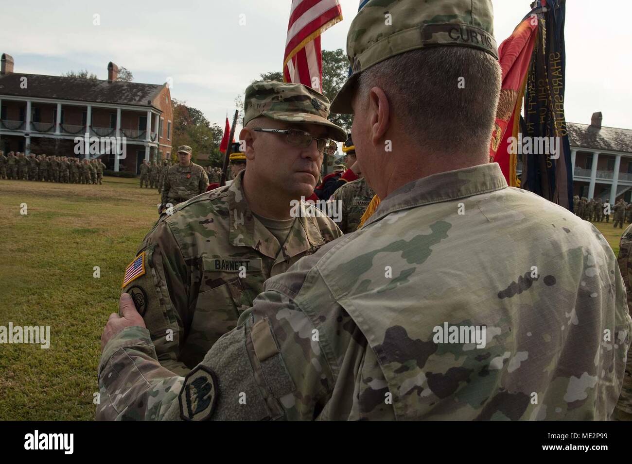Louisiana National Guard Lt. Col. Joseph Barnett receives the 1st ...