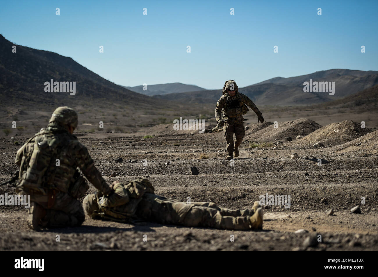 U.S. Army Spc. Nathaniel Salinas, right, combat medic from Animal ...