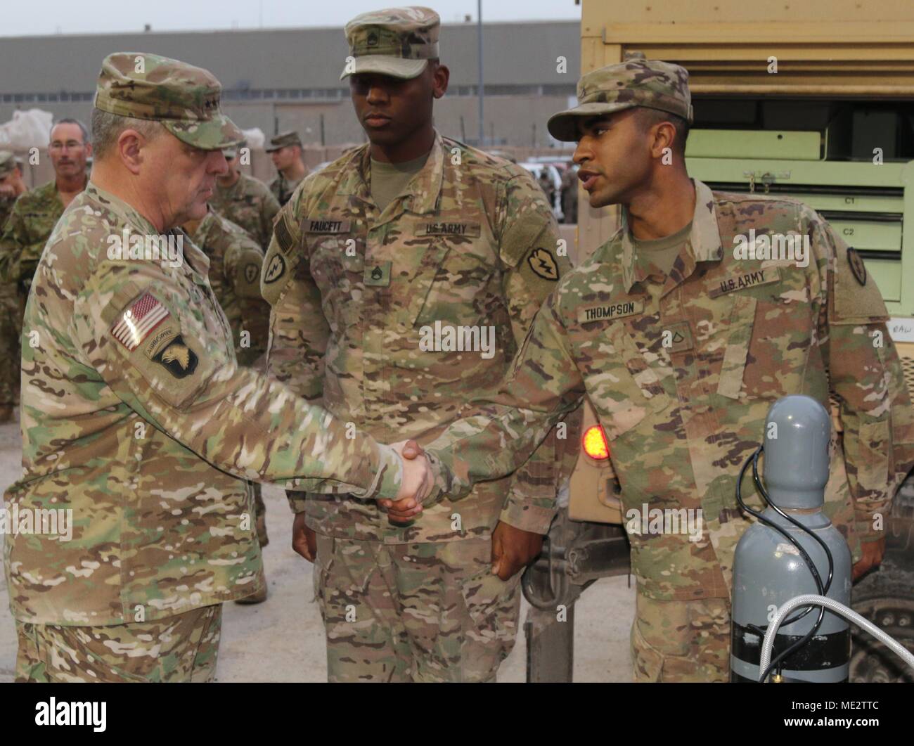 Army Chief of Staff Gen. Mark A. Milley greets Soldiers of the 536th ...
