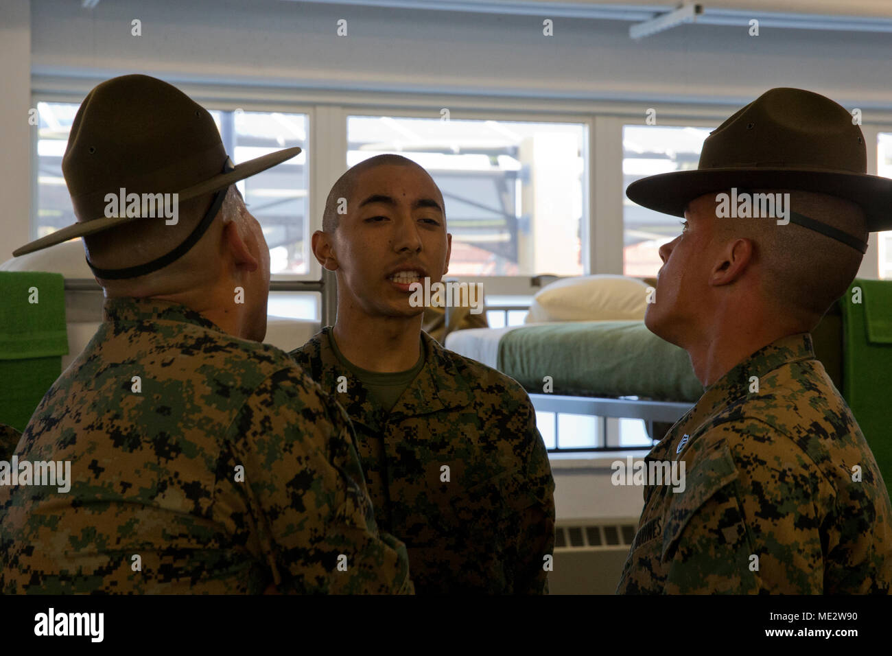 Drill instructors from Mike Company, 3rd Recruit Training Battalion ...