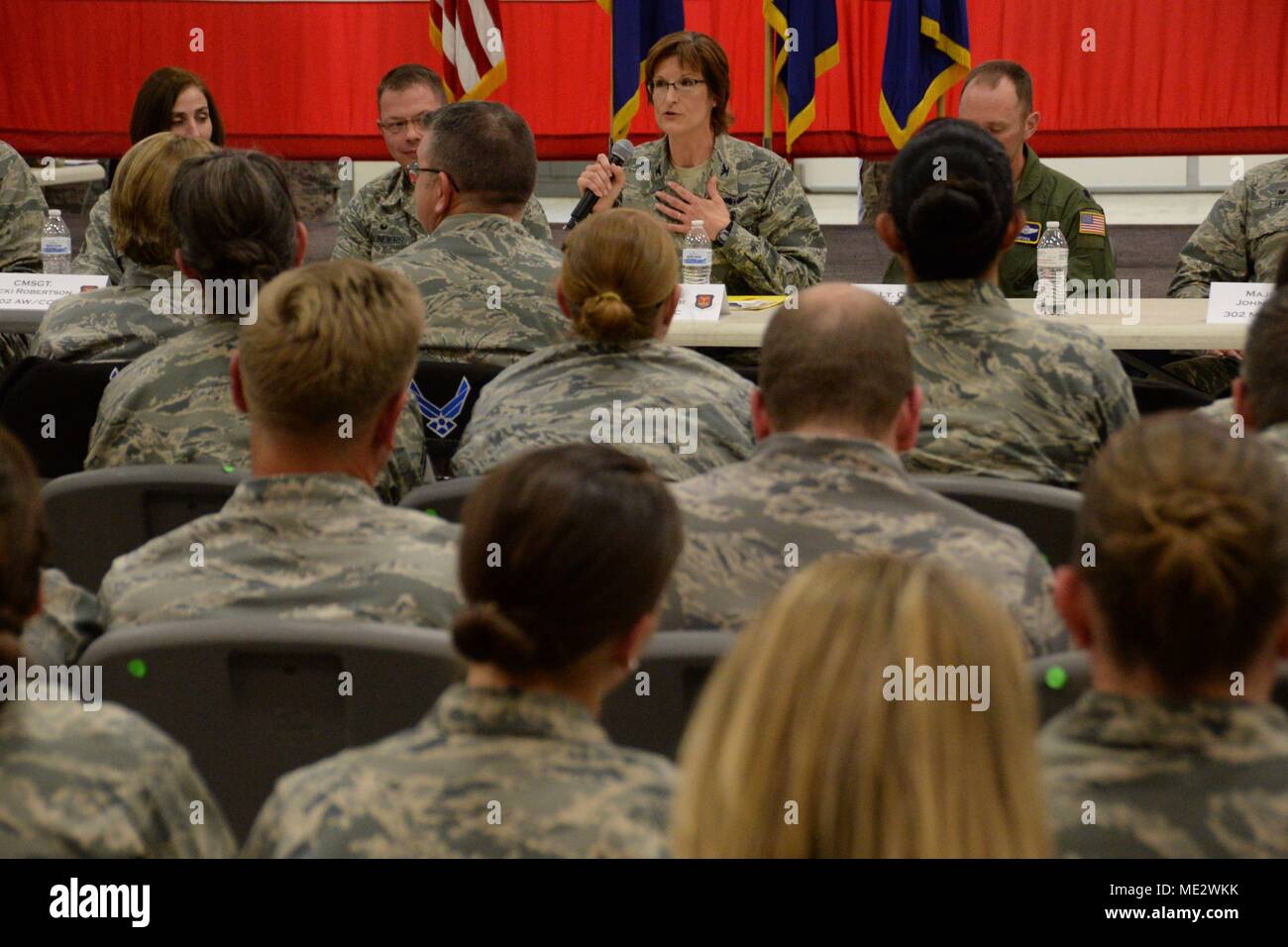 Col. Karen Steiner, the 302nd Aeromedical Staging Squadron commander ...