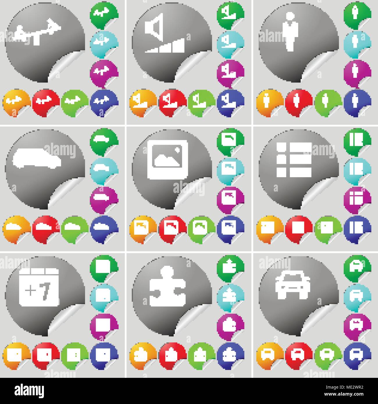 Swing, Volume, Silhouette, Car, Window, List, Plus one, Puzzle sign ...