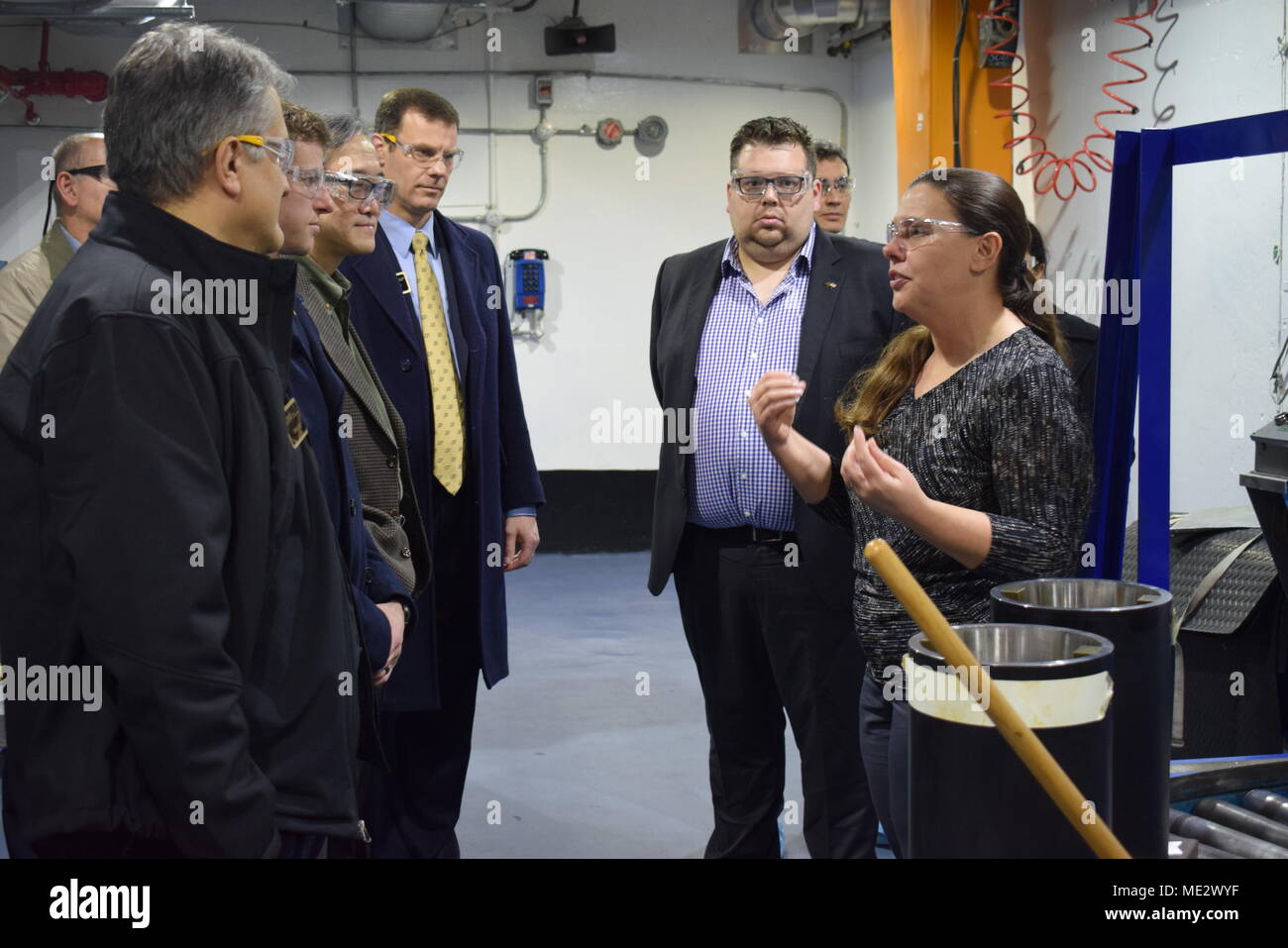 Lara Zilafro, (right) explains the pyrotechnic fabrication process to ...