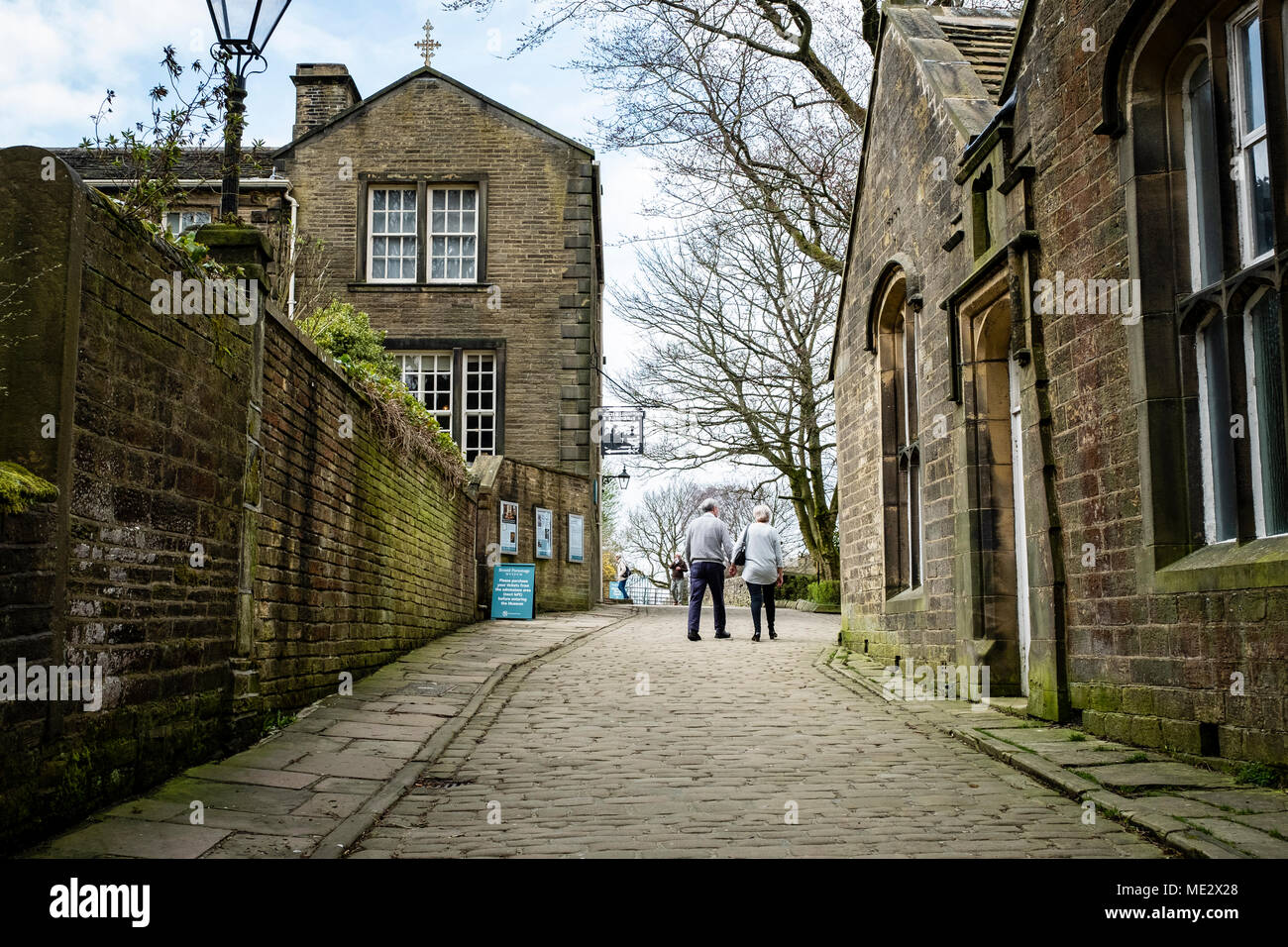 Visitors to the Bronte Parsonage Museum in the Village of Haworth, near ...