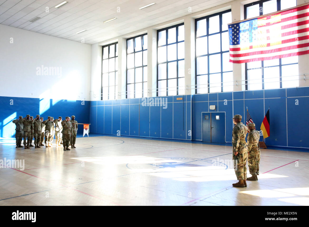 U.S. Army 1st Sgt. Corrie Moore and Capt. Detrick Moore, assigned to ...
