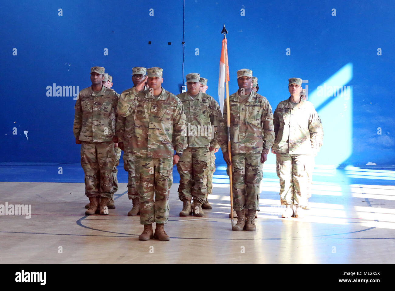 U.S. Army 1st Sgt. Corrie Moore, assigned to Headquarters and ...