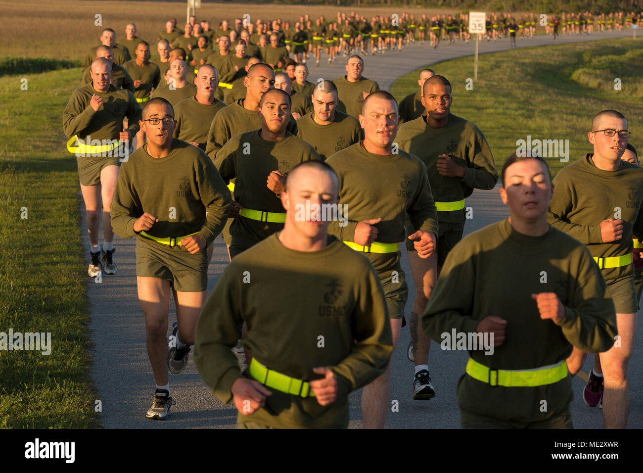 U.S. Marine Corps Recruits with Kilo Company, 3rd Battalion, and Papa ...