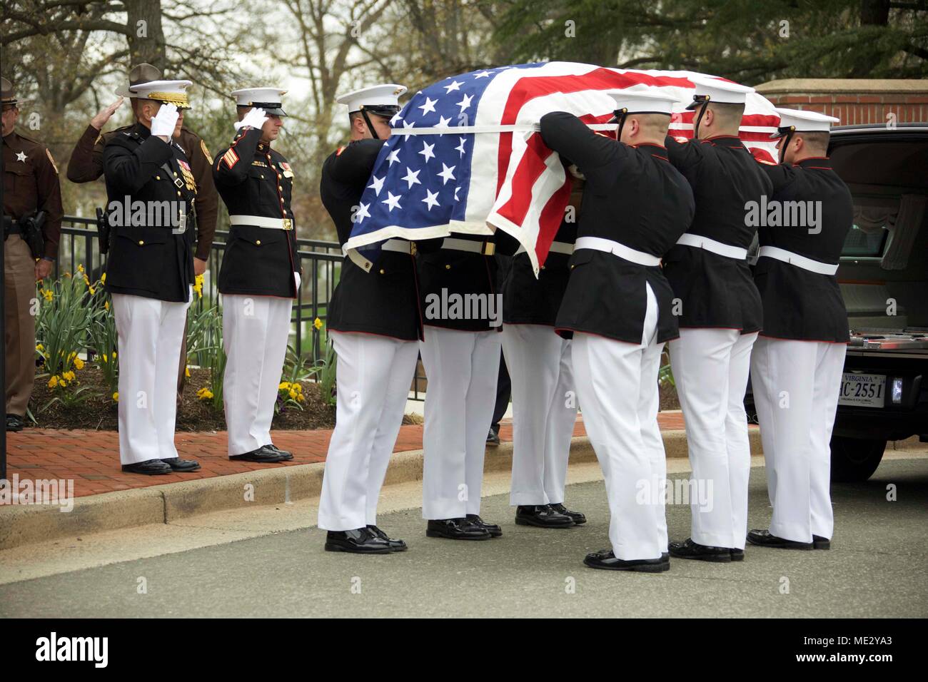 Commandant of the Marine Corps Gen. Robert B. Neller salutes during the ...
