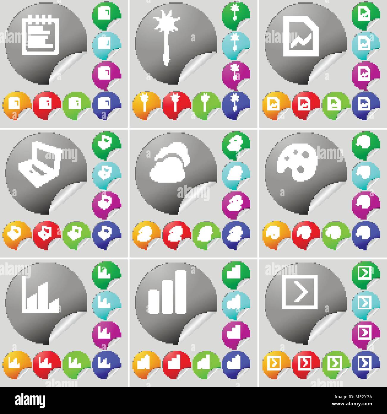 Notebook, Mace, Graph file, Laptop, Cloud, Palette, Graph, Diagram ...