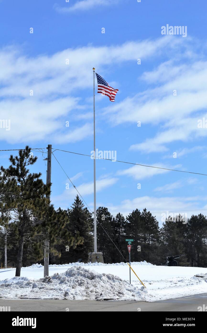 The flag of the United States of America flies April 17, 2018, on the ...