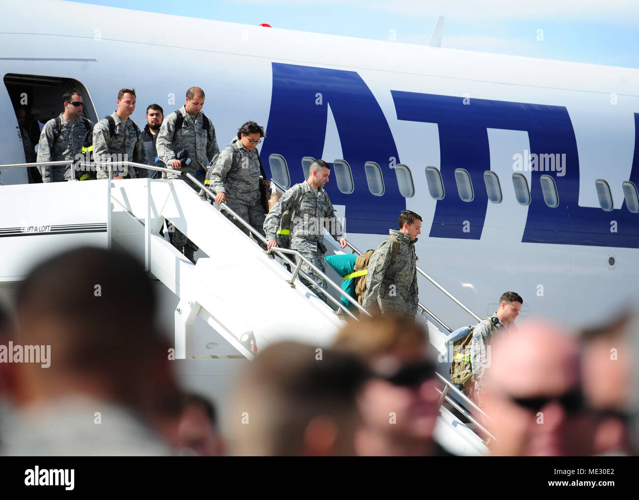 Team Minot Airmen return to Minot Air Force Base, North Dakota, April ...