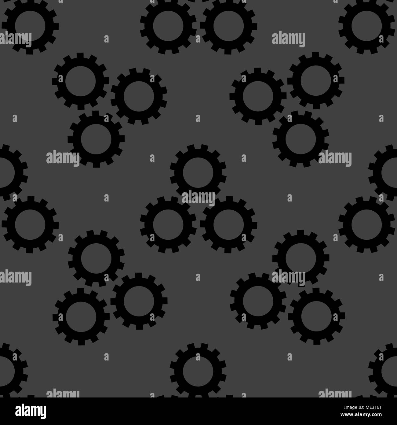 Settings Sign web icon. flat design. Seamless gray pattern. Vector ...