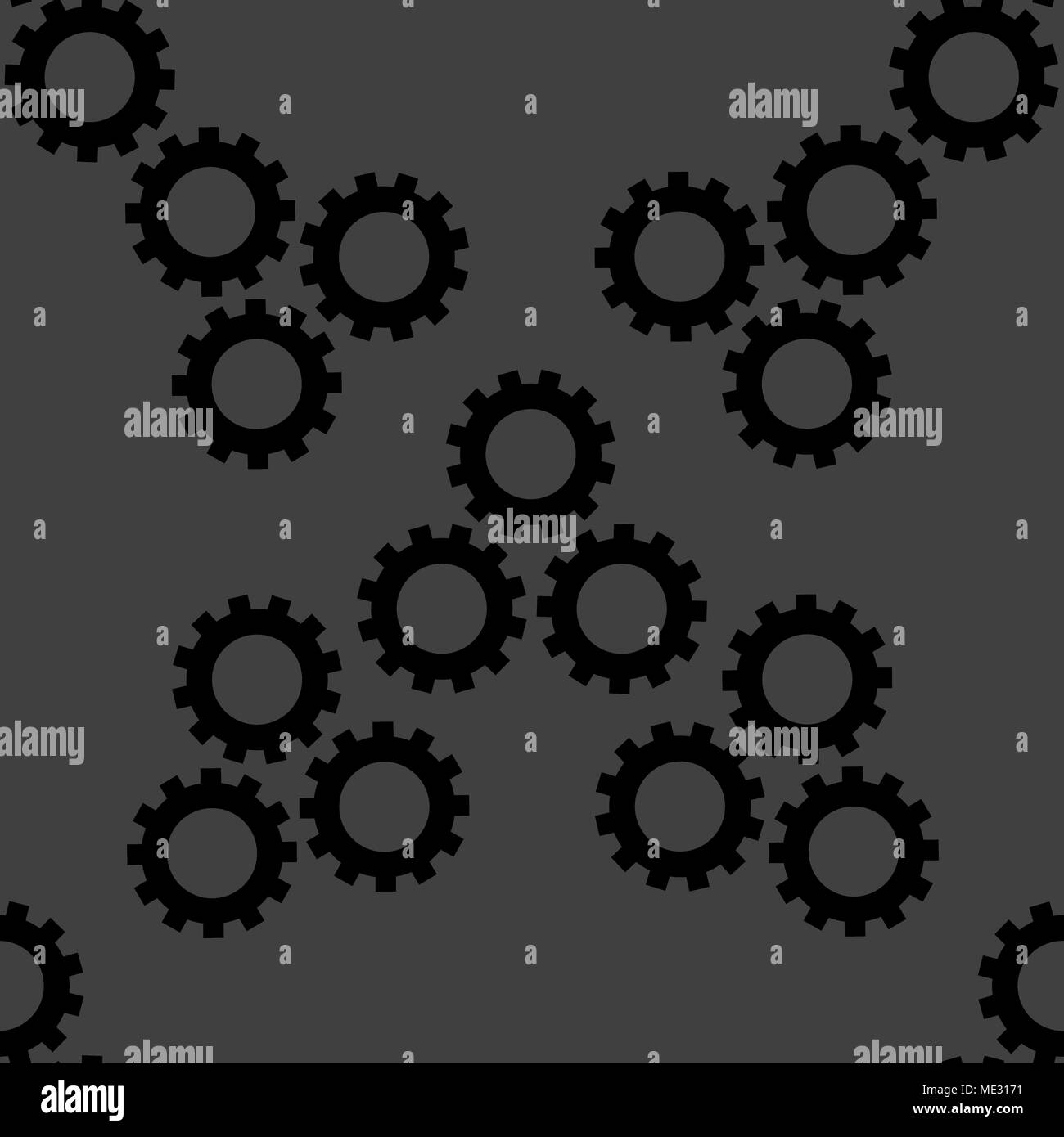 Settings Sign web icon. flat design. Seamless gray pattern. Vector ...