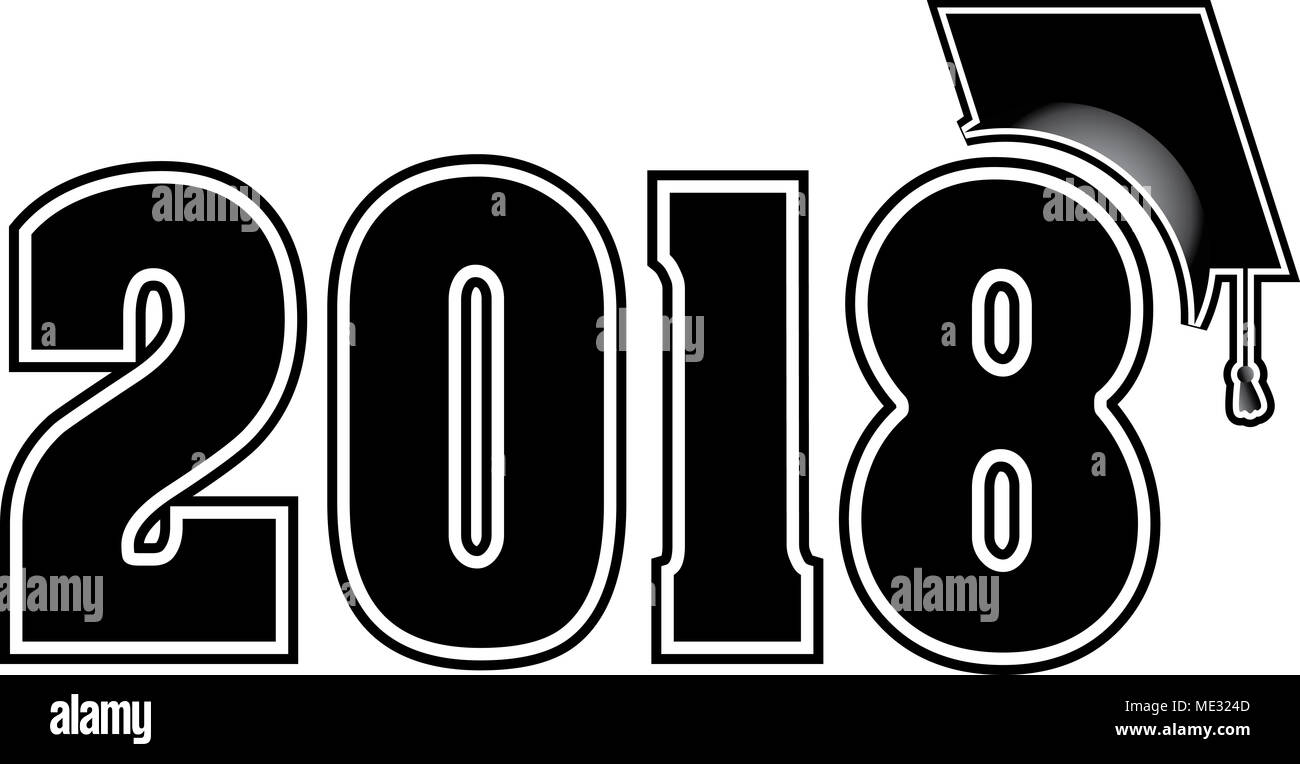 2018 Graduation Logo with Cap Stock Photo - Alamy