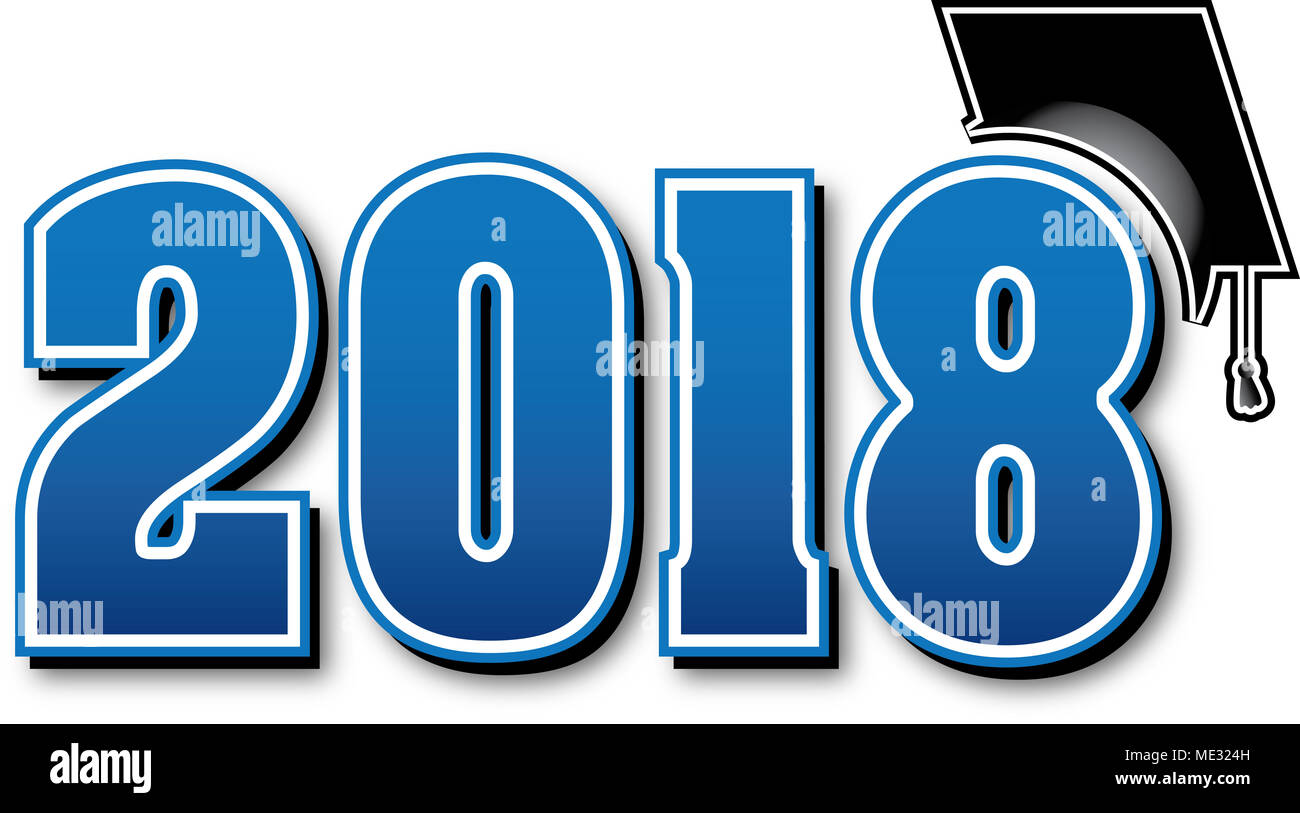 2018 Graduation Logo with Cap Stock Photo - Alamy