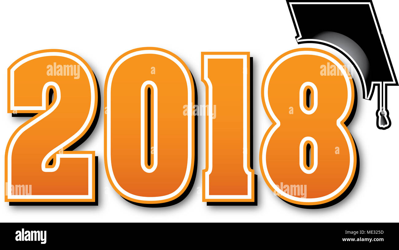 2018 Graduation Logo with Cap Stock Photo - Alamy