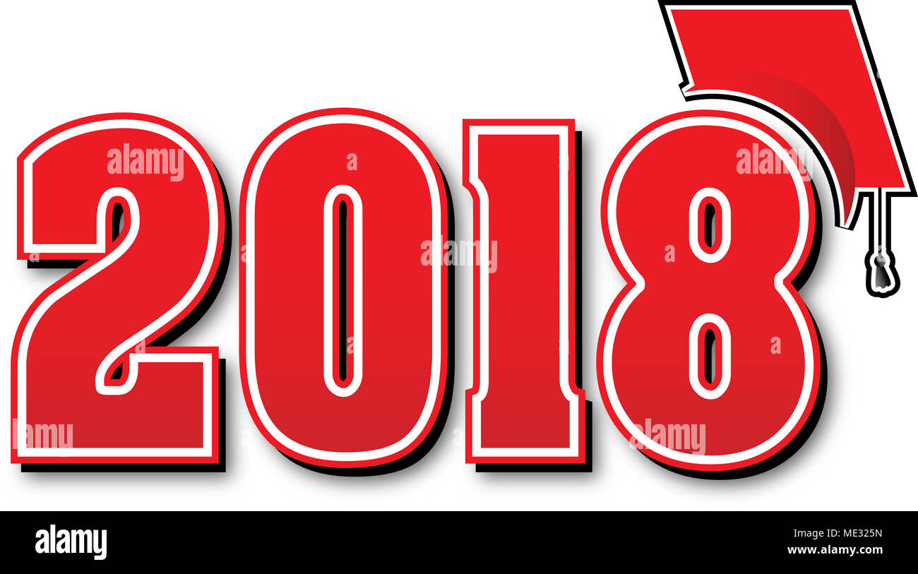 2018 Graduation Logo with Cap Stock Photo - Alamy
