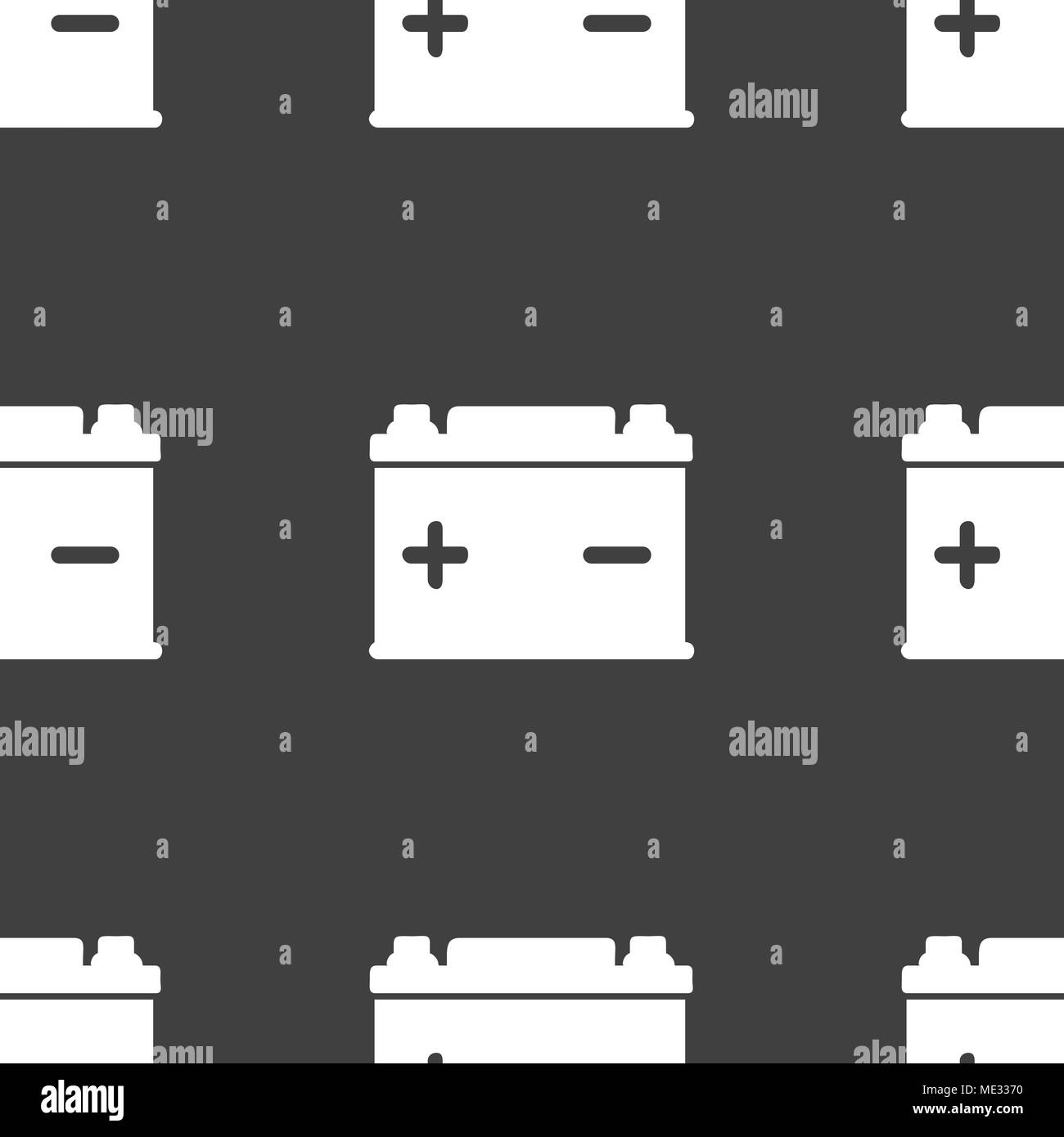 Car battery web icon. flat design. Seamless gray pattern. Vector EPS10 ...