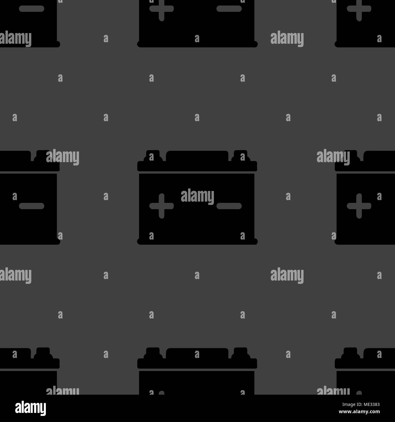Car battery web icon. flat design. Seamless gray pattern. Vector EPS10 ...