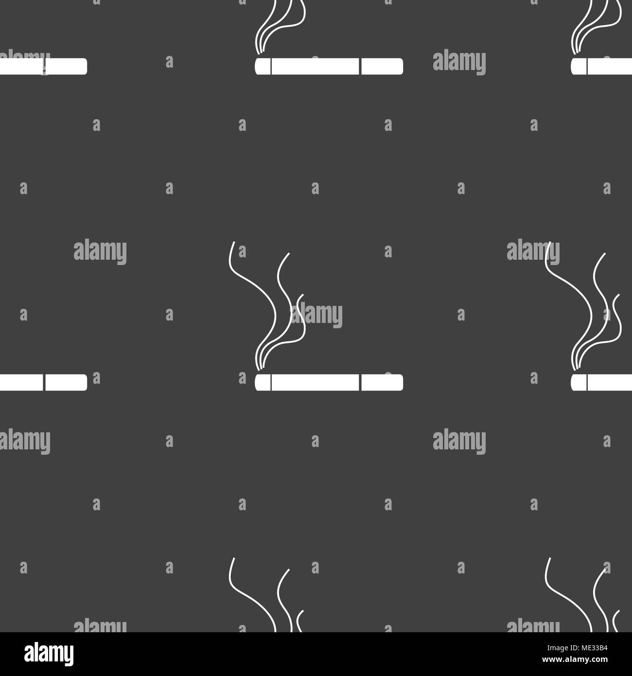 Smoking sign. cigarette flat design. Seamless gray pattern. Vector ...