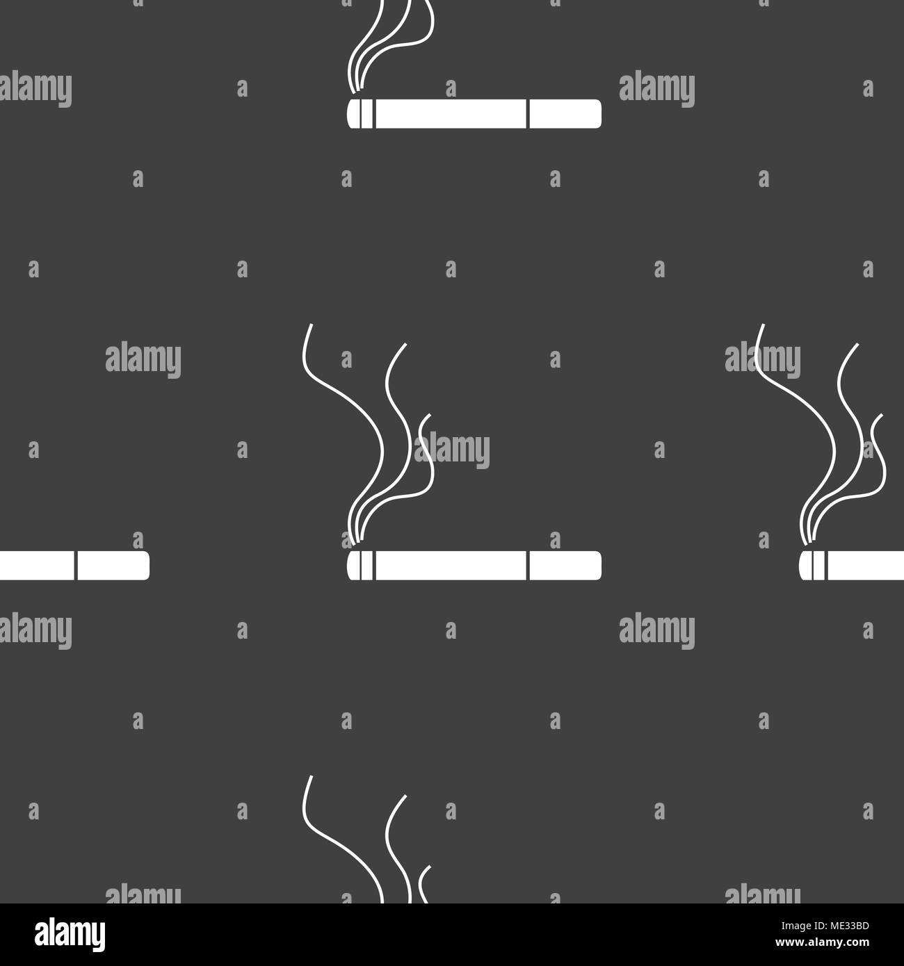 Smoking sign. cigarette flat design. Seamless gray pattern. Vector ...