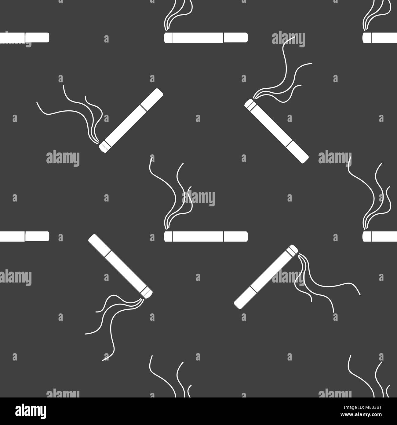 Smoking sign. cigarette flat design. Seamless gray pattern. Vector ...