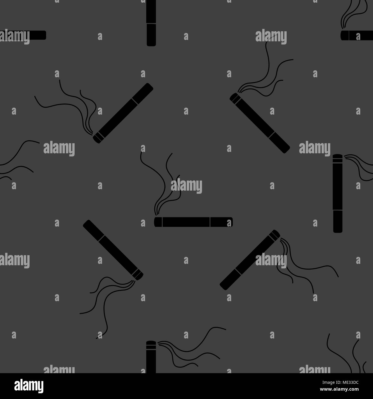 Smoking sign. cigarette flat design. Seamless gray pattern. Vector ...