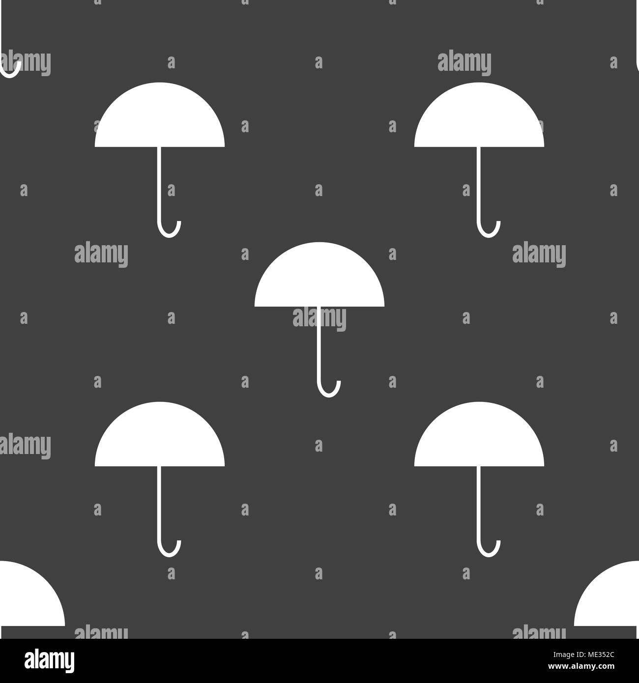 Umbrella web icon. flat design. Seamless gray pattern. Vector EPS10 ...