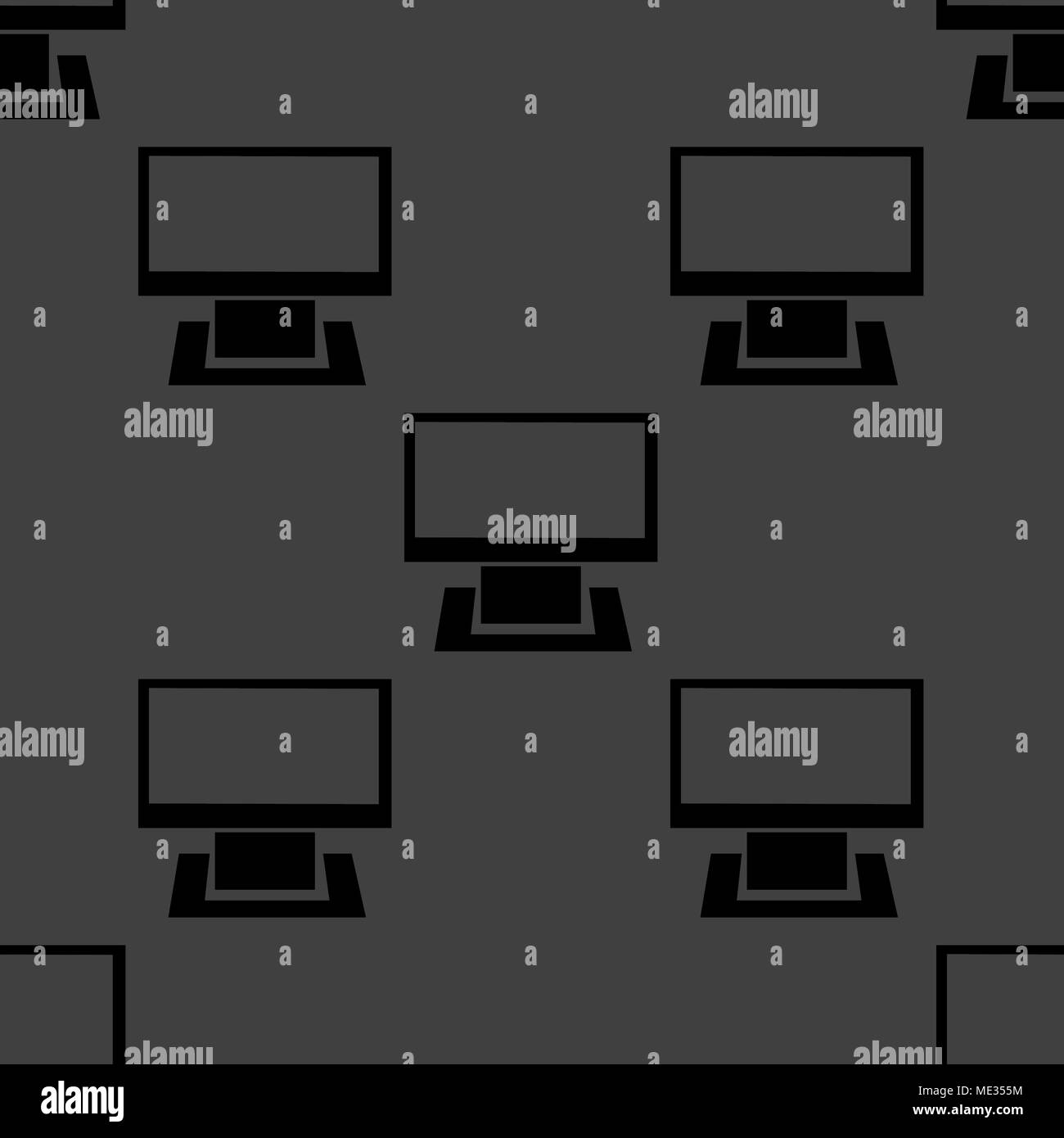 Computer web icon. flat design. Seamless gray pattern. Vector EPS10 Stock Vector Image & Art - Alamy