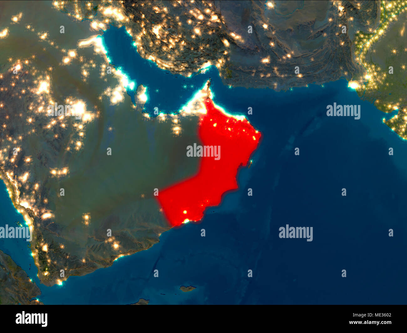 Satellite image of oman hi-res stock photography and images - Alamy
