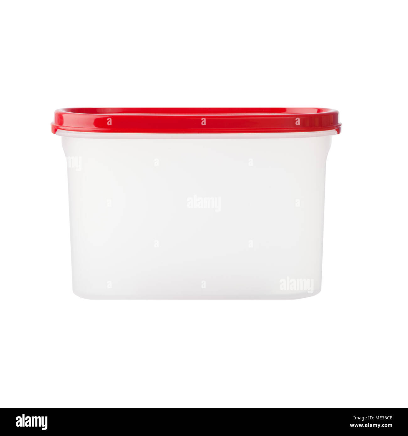 white plastic box with red cab isolated on white background Stock Photo ...