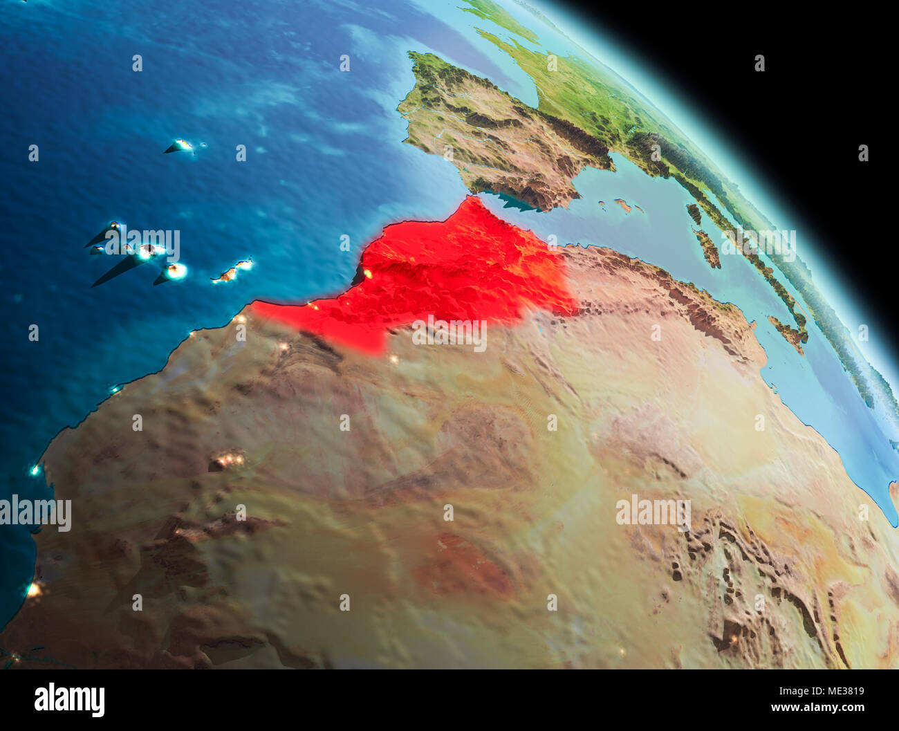 Morocco satellite image hi-res stock photography and images - Alamy