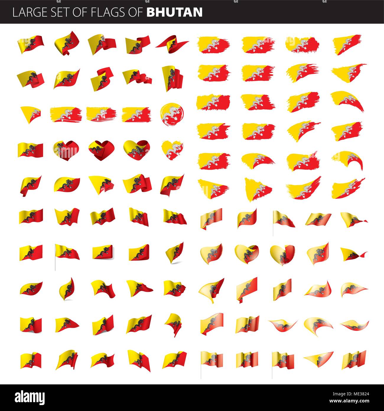 Bhutan flag, vector illustration Stock Vector Image & Art - Alamy