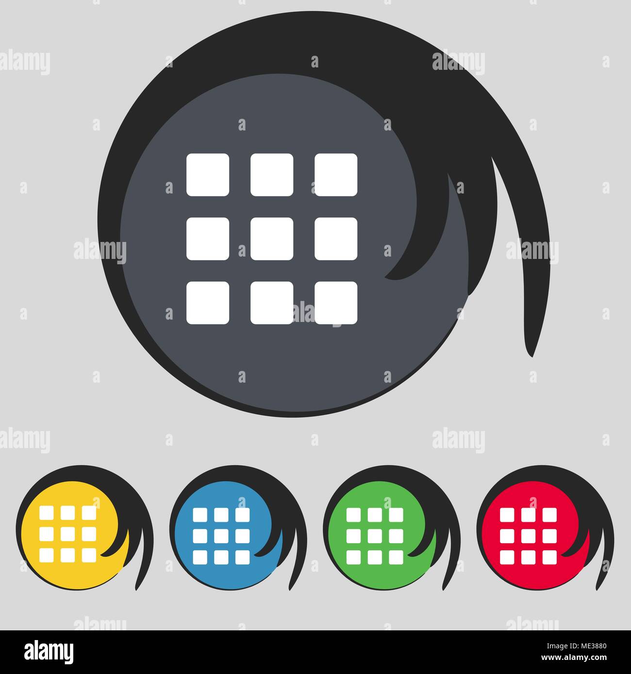 List menu, Content view options icon sign. Symbol on five colored ...