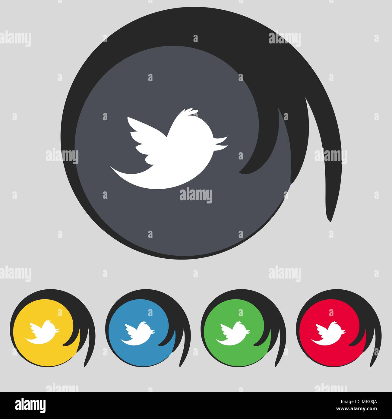 Social media, messages twitter retweet icon sign. Symbol on five ...