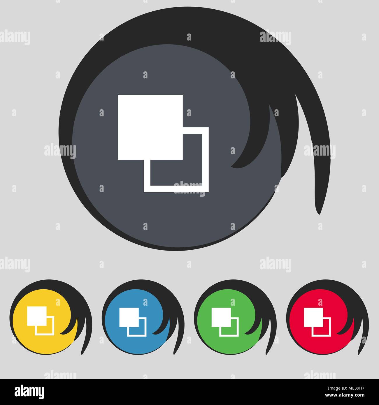 Active color toolbar icon sign. Symbol on five colored buttons. Vector ...